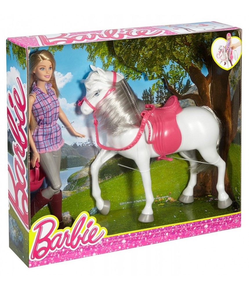 MATTEL Barbie bábika s koňom